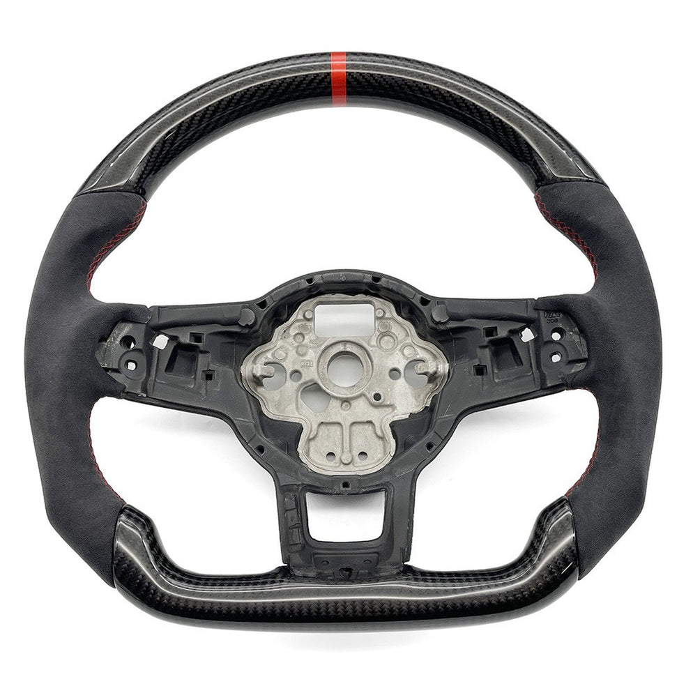 Suitable for Golf 7 GTI Carbon Fiber Sport Steering Wheel with Red Thr ...