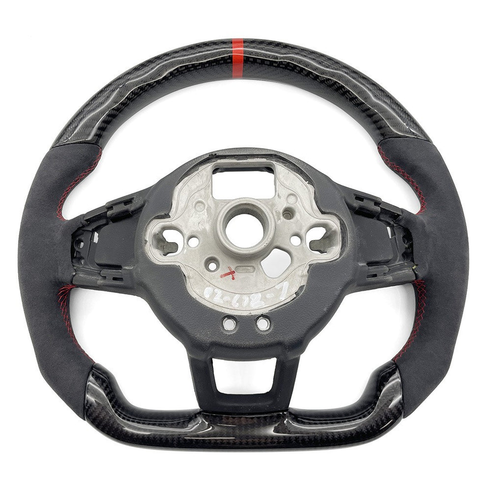 Suitable for Golf 7 GTI Carbon Fiber Sport Steering Wheel with Red Thr ...